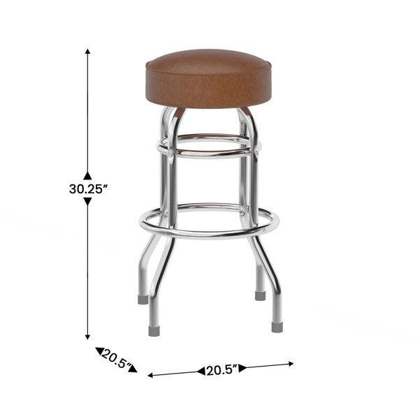 Orren Ellis Piya Double Ring Chrome Barstool & Reviews | Wayfair